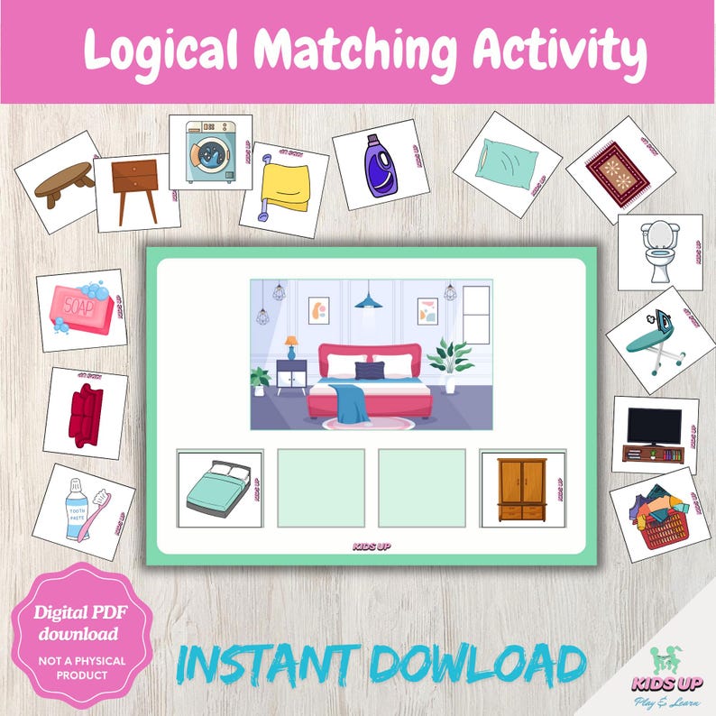 Logical Matching Activities Printable, Matching Worksheets, Matching ...