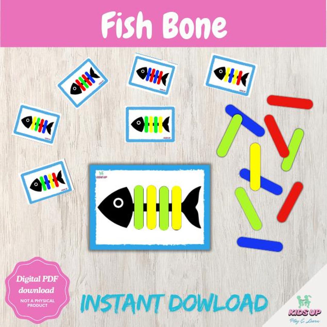 Fish Bone, Printable Fish Bone Activity, Printable Activities for ...