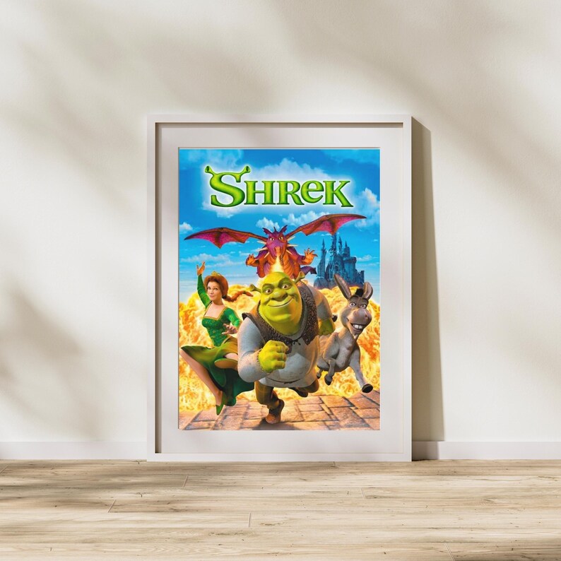 Shrek Movie Poster, Rolled Posters for Dorm Decor, Kids Room Wall Art ...