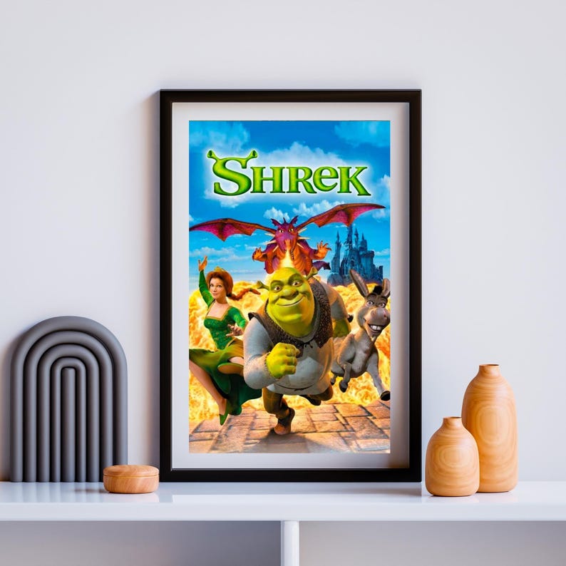 Shrek Movie Poster, Rolled Posters for Dorm Decor, Kids Room Wall Art ...