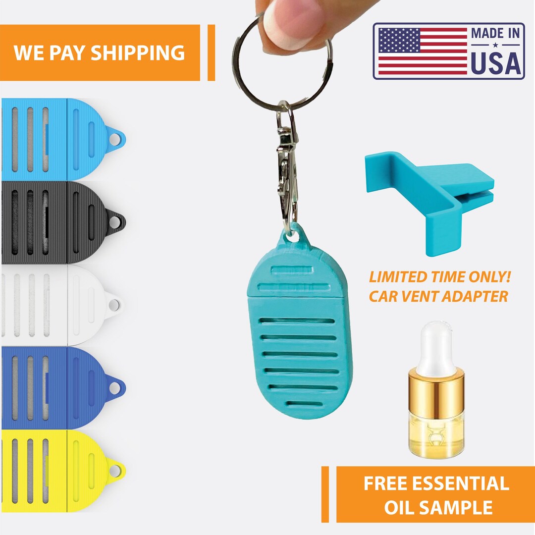 Essential Oil Diffuser Keychain and Car Vent Clip - Portable ...
