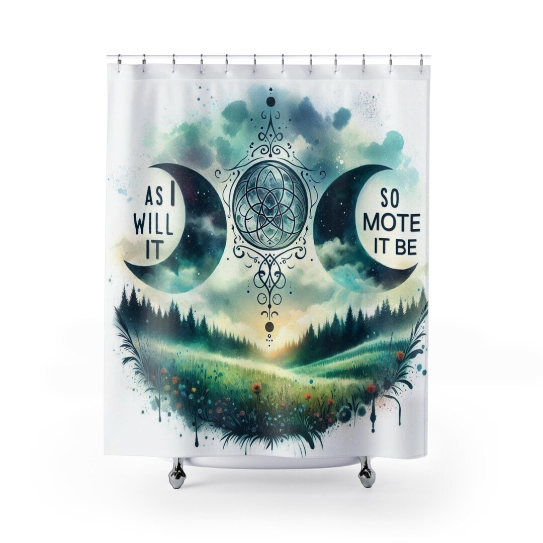 As I Will It so Mote It Be Moon Phase Shower Curtain - Etsy