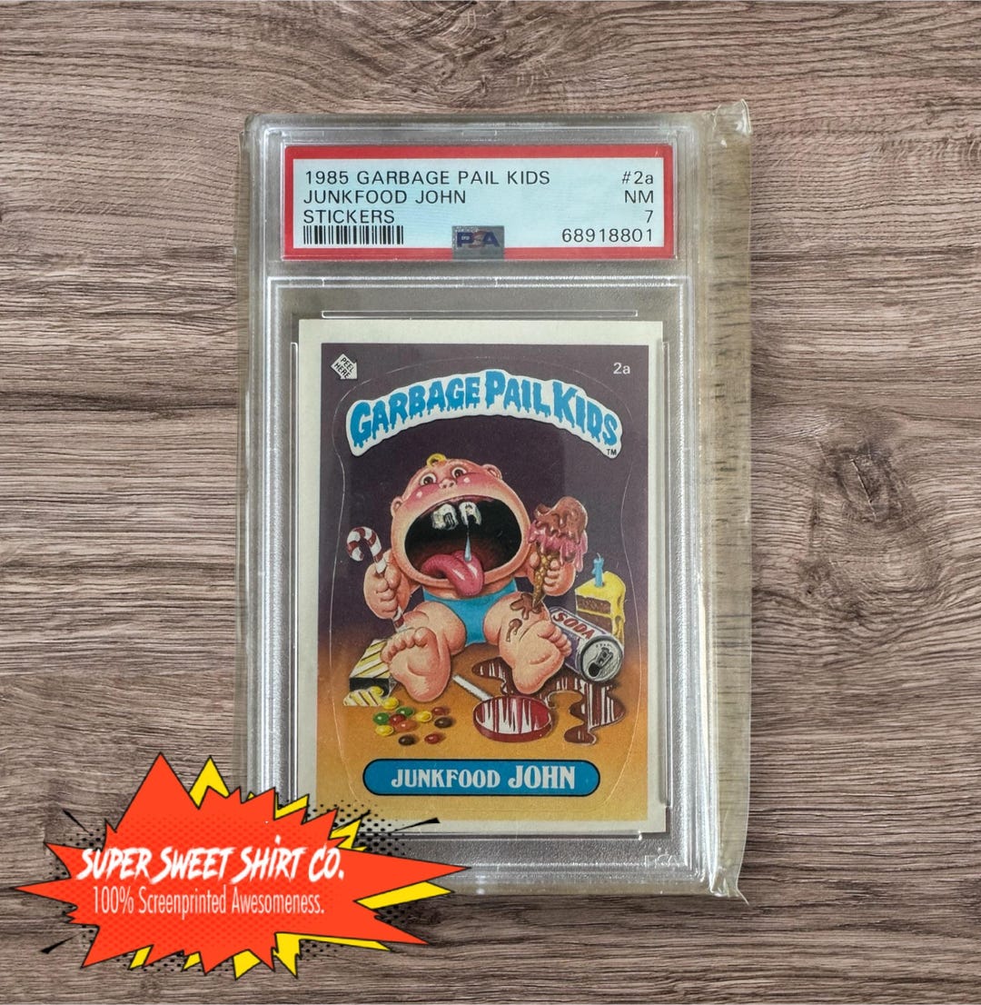 Junk Food John Garbage Pail Kid #2a, Vintage 1985 Original Series Card ...