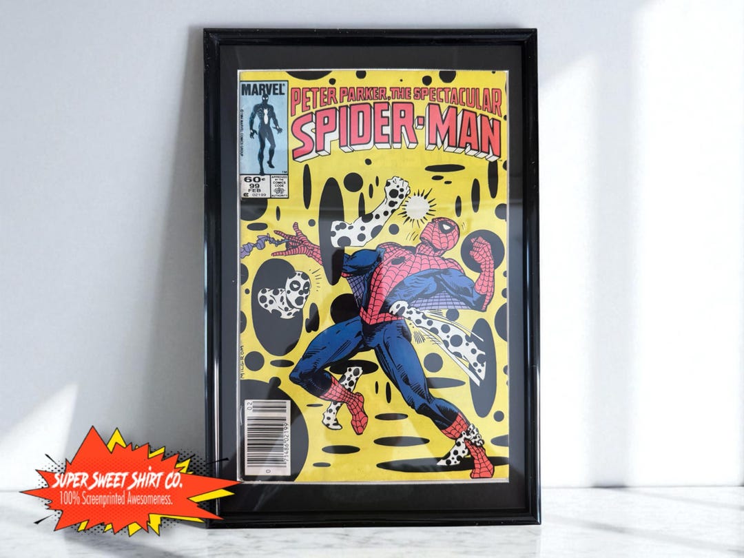 Spectacular Spider-man #99 (1985) | Framed & Matted Comic Book | Black ...