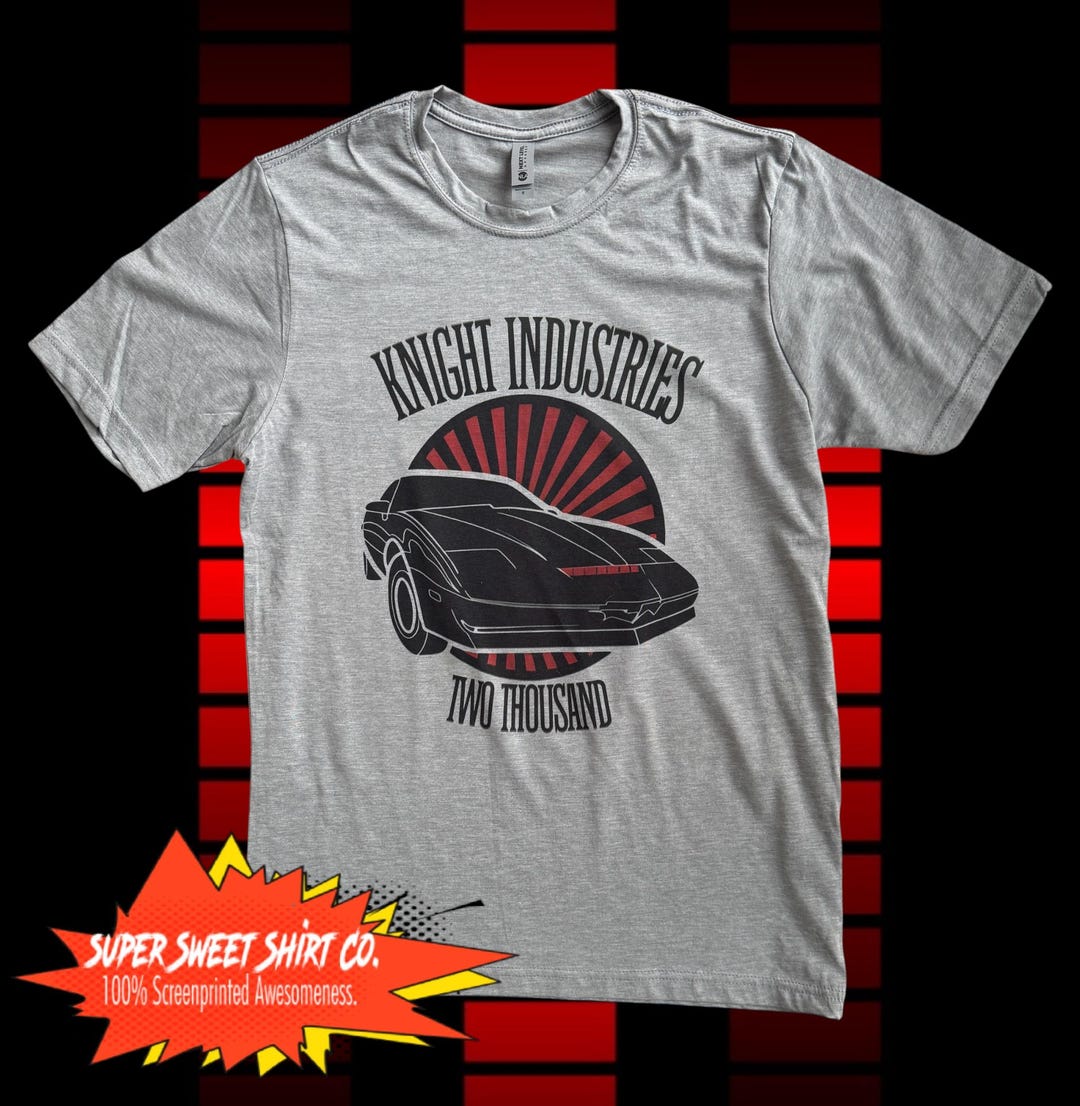 Knight Rider T-shirt – Retro 80s TV Show Tee – Michael Knight & KITT ...