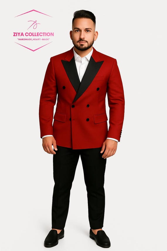 Red Blazer With Satin Lapel