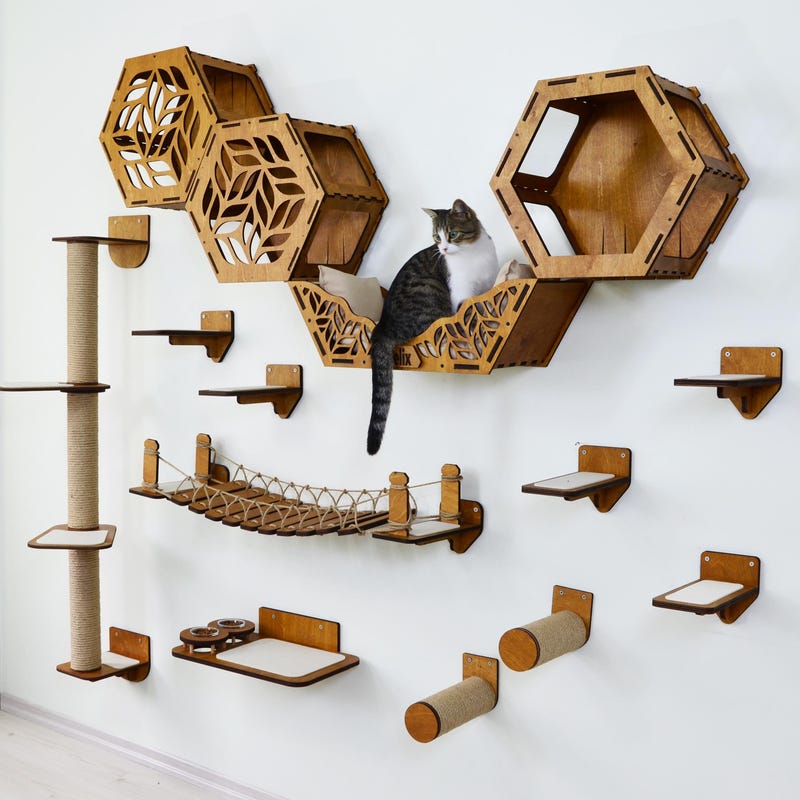 Cat Wooden Play Tower - Etsy