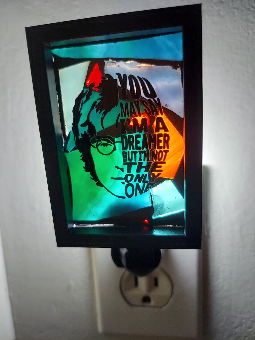 John Lennon Stained Glass Mosaic Nightlight - the Beatles Fan Gift - Etsy