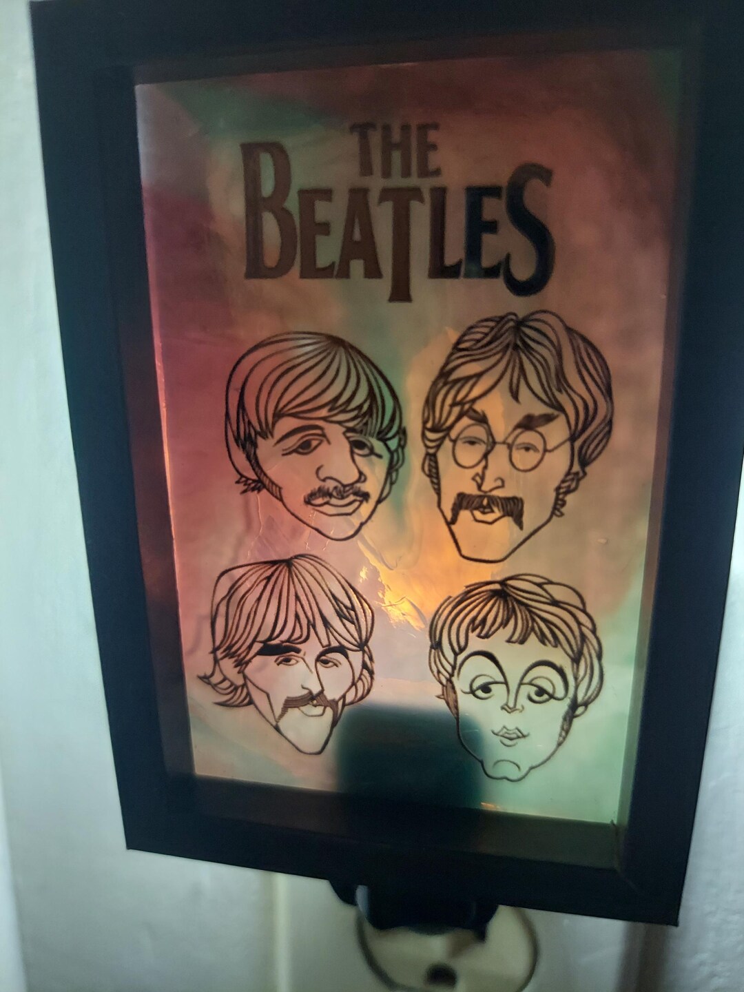 The Beatles Stained Glass Nightlight Made With Youghiogheny Glass 2.5x3 ...