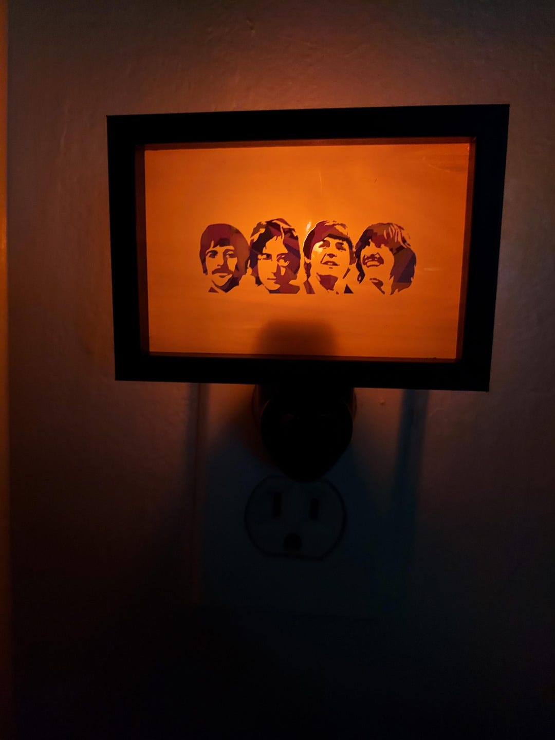 The Beatles Stained Glass Night Light Nightlight With Flickering Flame ...