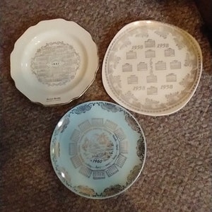 1957-1958 Calendar Plates Retro Wall Decor Gift Decorative Collector - Etsy