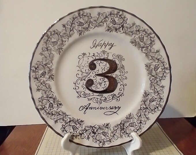 Vintage Rare 3rd Anniversary Plate Decorative Collector Wedding ...