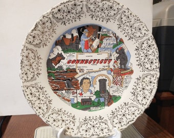 Vintage Connecticut Souvenir State Plate CT Landmarks Decorative ...