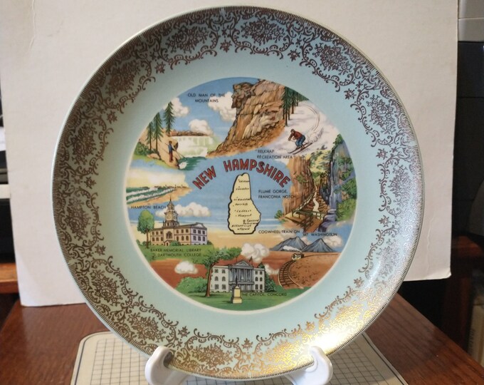 Vintage New Hampshire Souvenir State Plate NH Landmarks Travel Vacation ...