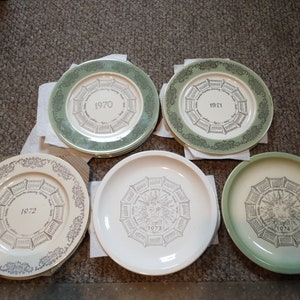 1970-1974 Calendar Plates - (CG) Souvenir Yearly Retro Collectible ...