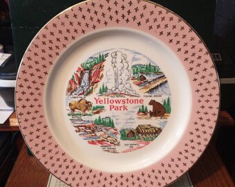 Vintage Yellowstone National Park Souvenir Plate Decorative | Etsy