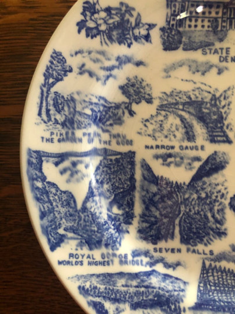 Vintage Colorado Souvenir State Plate Colorado Landmarks Decorative ...