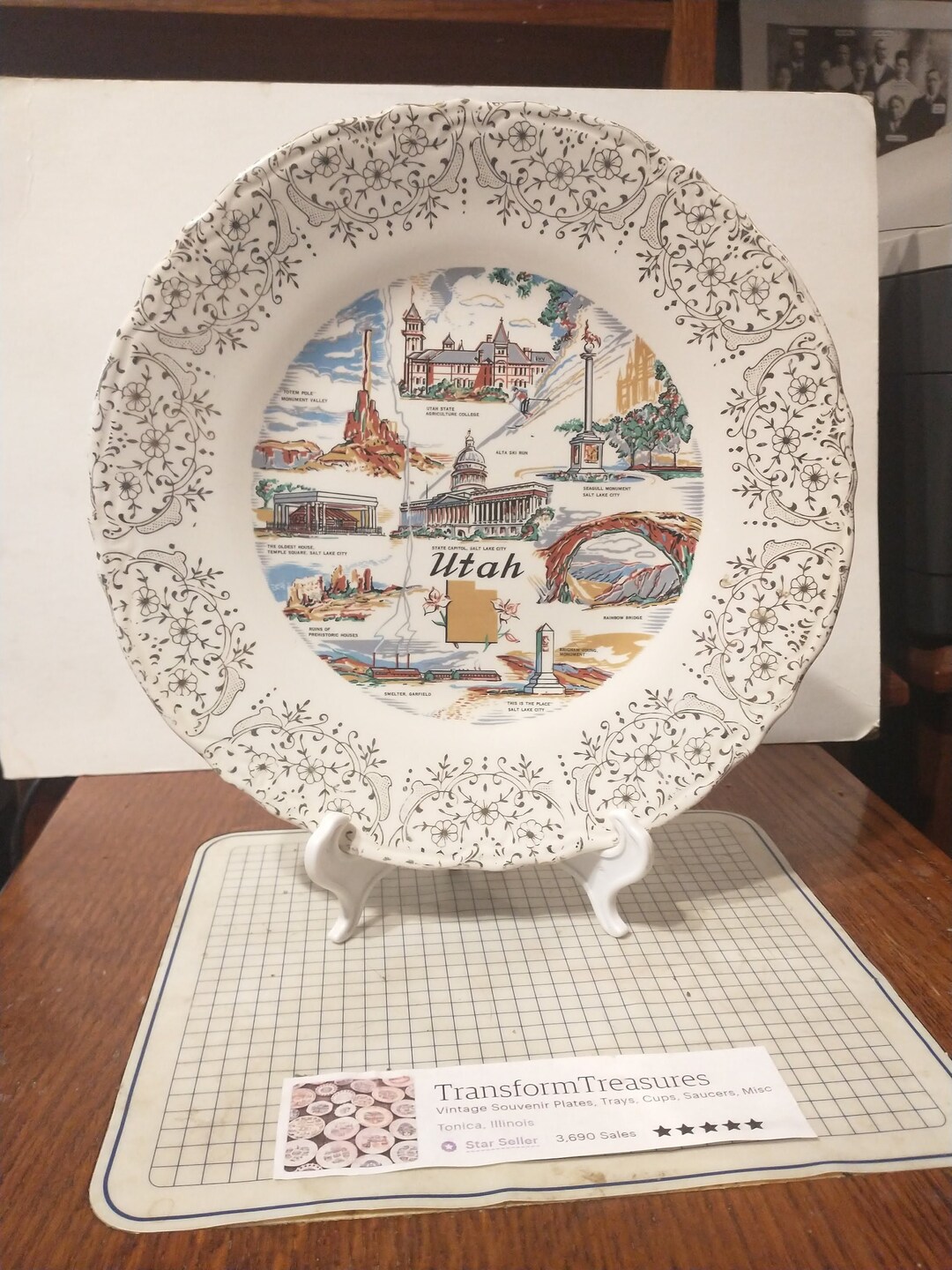 Vintage Utah Souvenir State Plate Landmarks Decorative Collector Travel ...