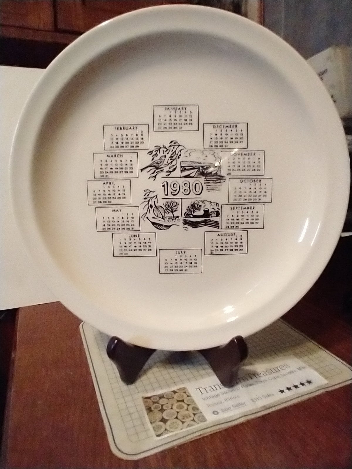 1975 1977 1980 Calendar Plates (CG) Souvenir Yearly Retro Collectible ...