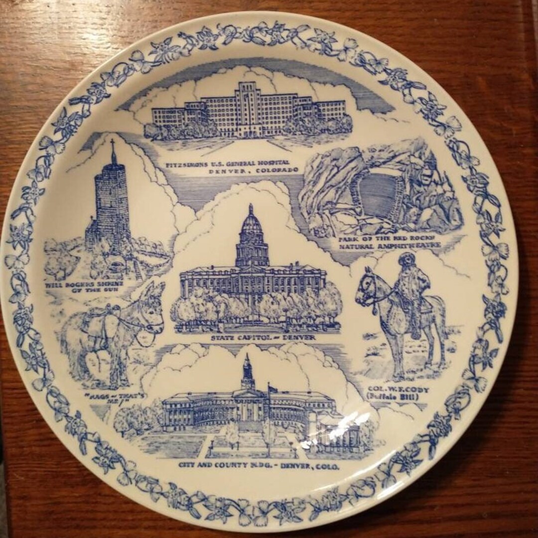 Vintage Denver Colorado Souvenir Plate Landmarks Vernon Kilns - Etsy
