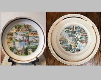 Vintage Florida Souvenir State Plate Landmarks Decorative Collector ...