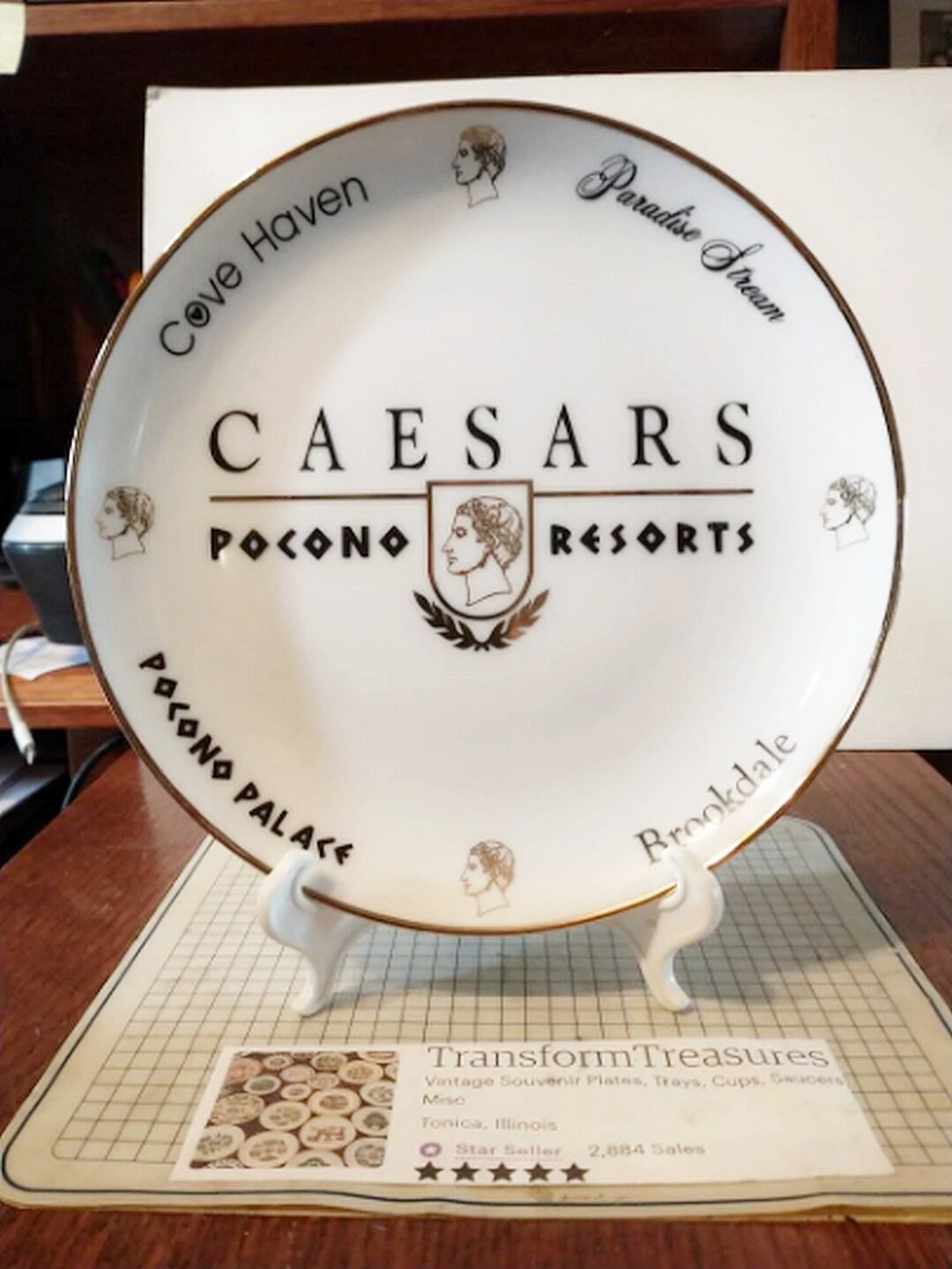 Vintage Caesars Pocono Resorts Pennsylvania Souvenir Plate Collectible ...