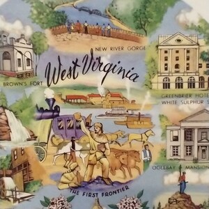 Vintage West Virginia Souvenir State Plate Landmarks Decorative ...