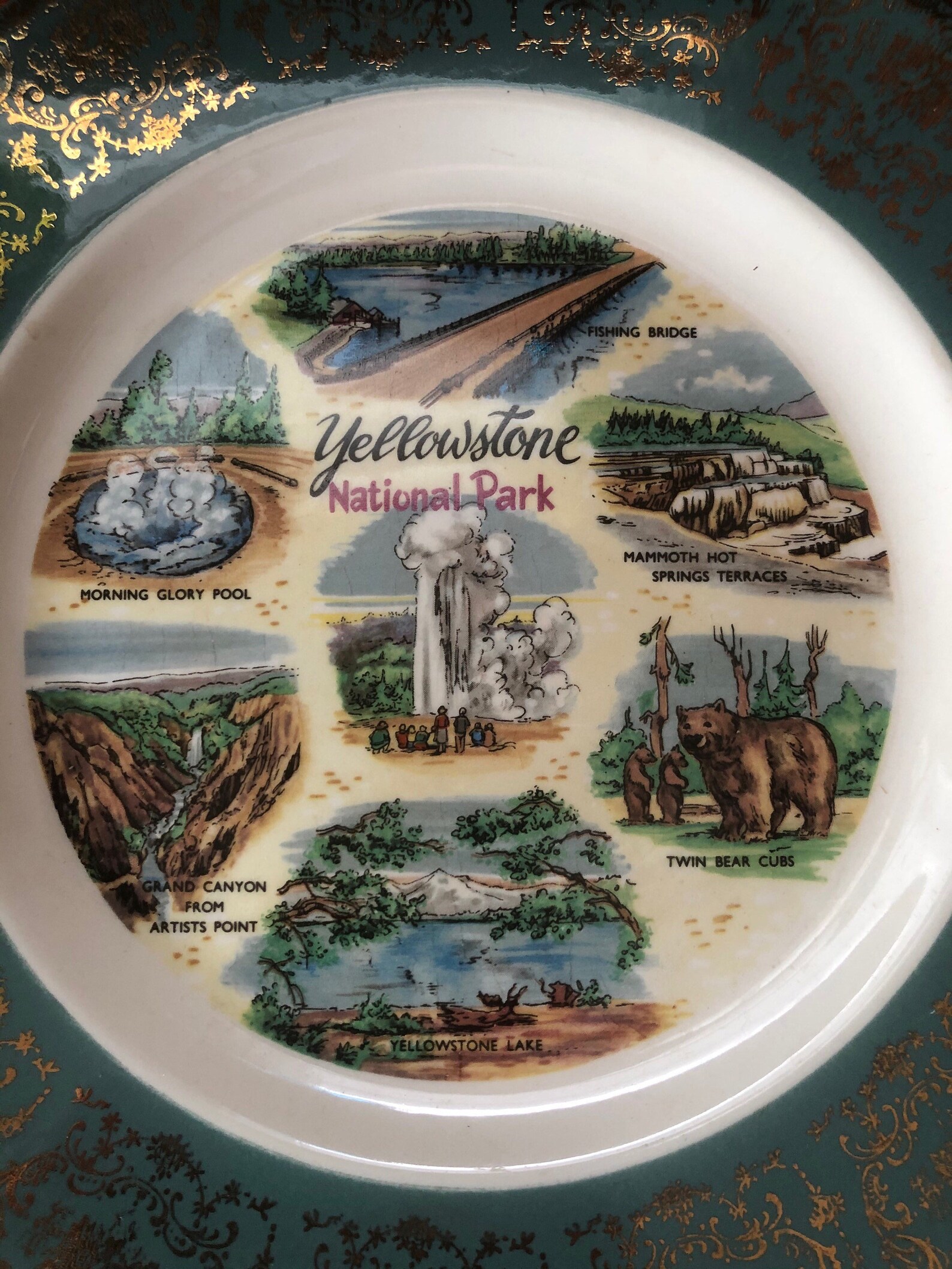 Vintage Yellowstone National Park Plate Souvenir Decorative - Etsy
