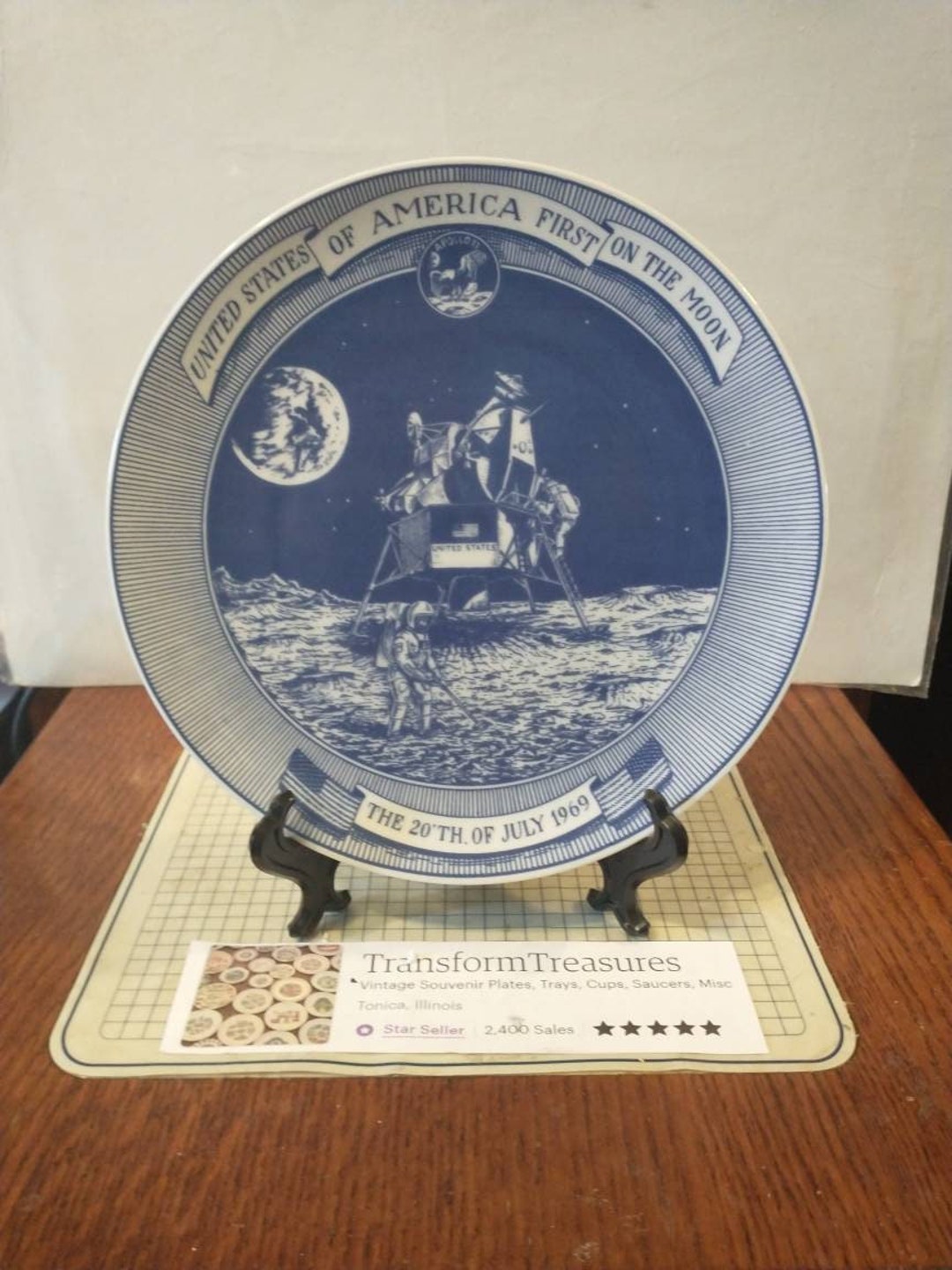 Vintage Plate First Man on the Moon 1969 Apollo 11 Lund and Clausen ...