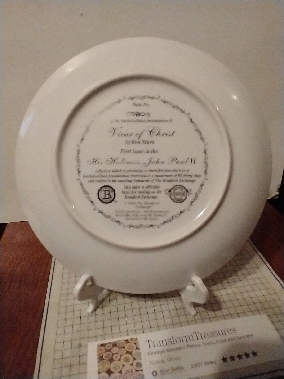 Vintage Pope John Paul II Commemorative Plate Decorative Collectible ...