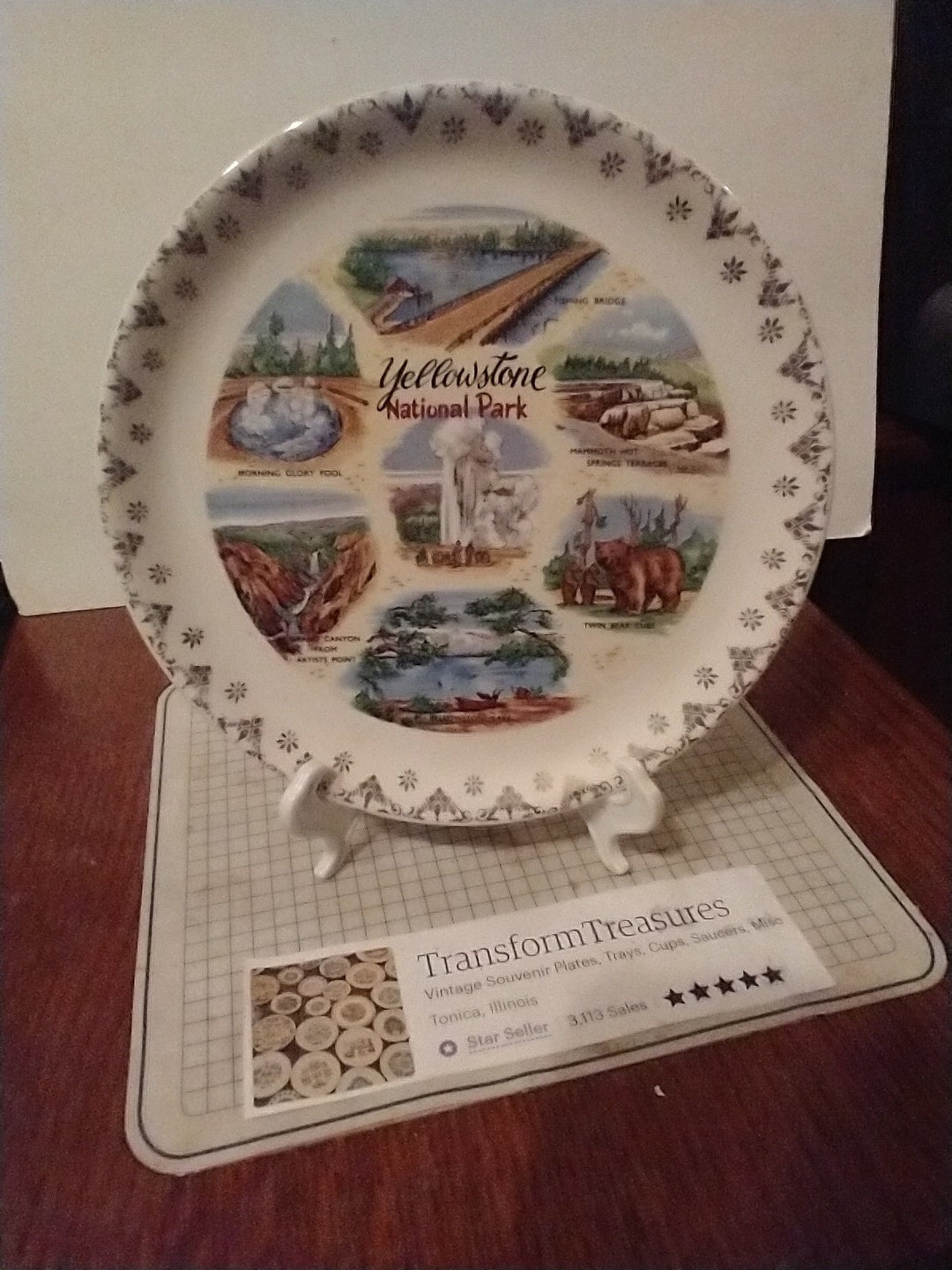 Vintage Yellowstone National Park Souvenir Plate Landmarks Decorative ...
