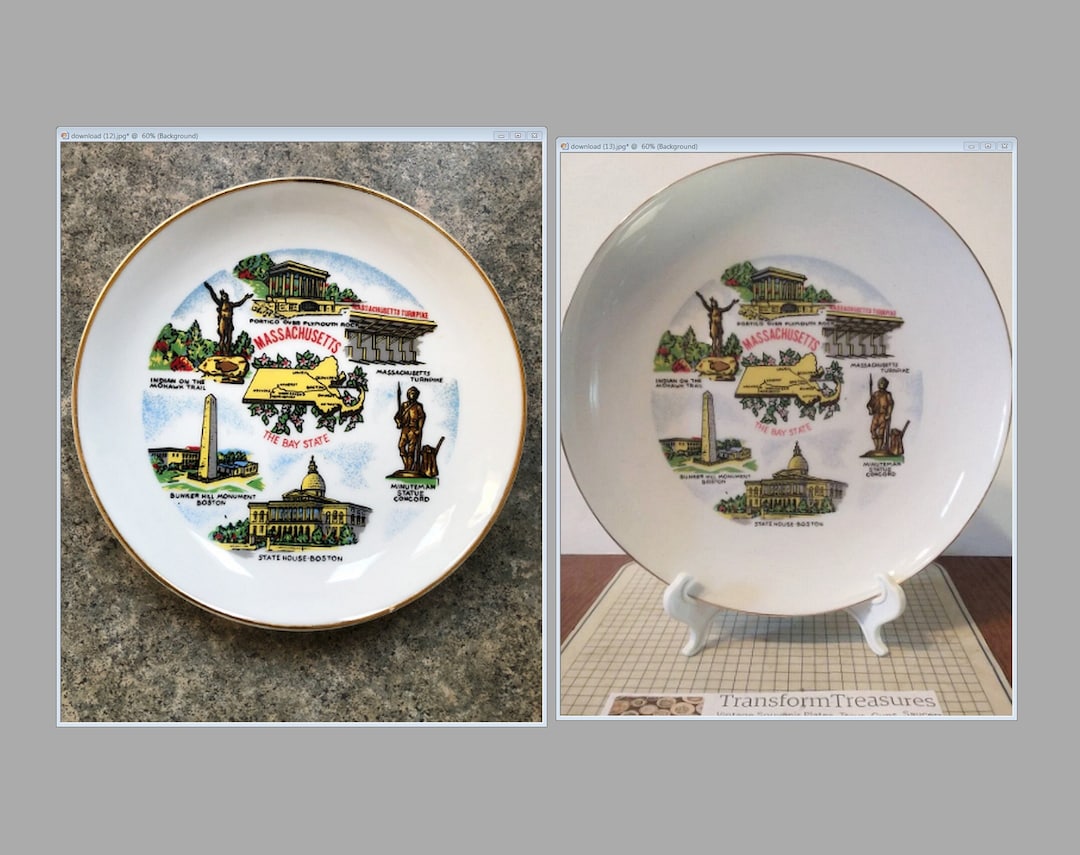 Vintage Massachusetts Souvenir State Plate Small MA Landmarks ...