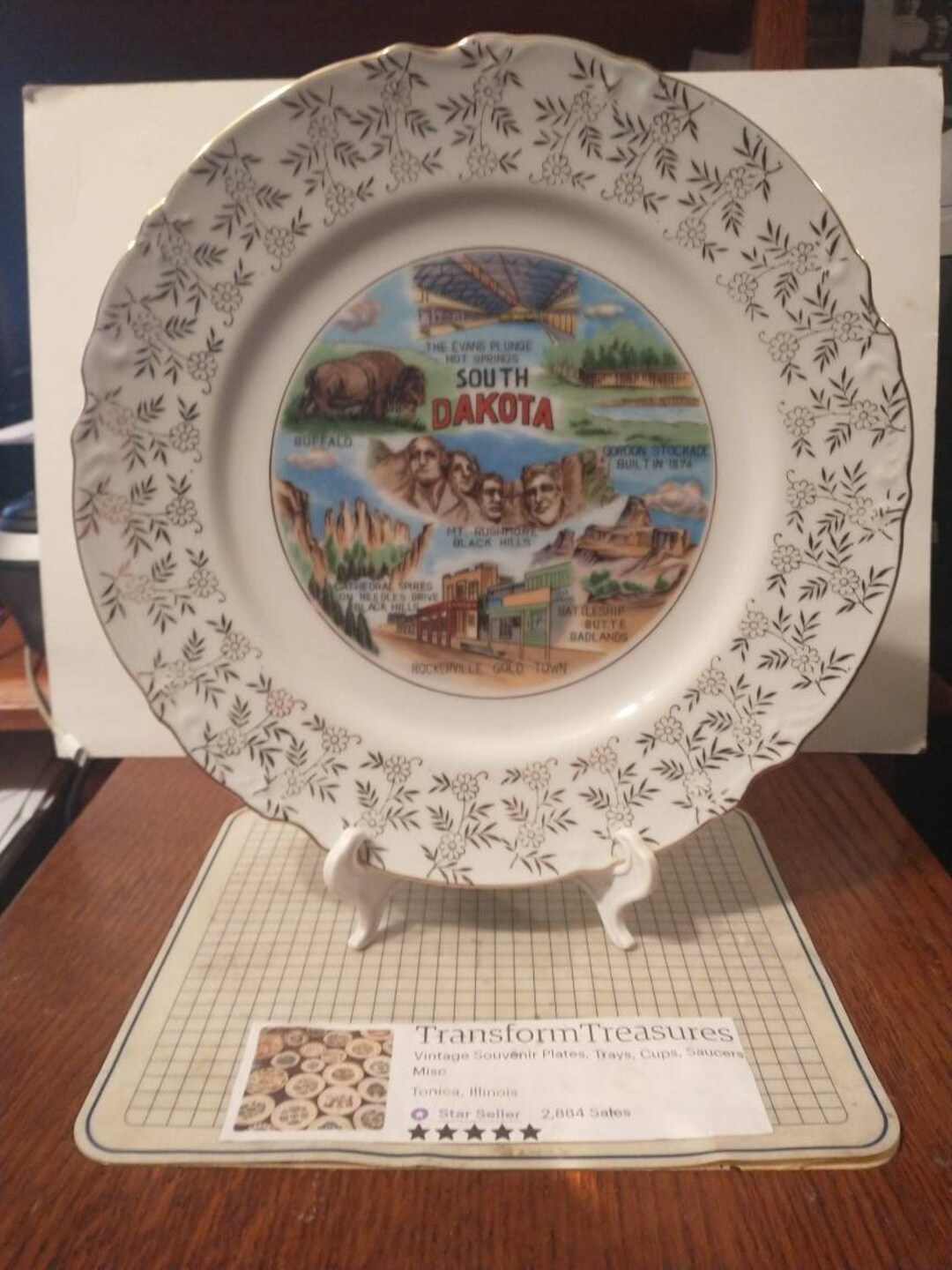Vintage Scenic South Dakota Plate Souvenir State Plate SD Landmarks ...