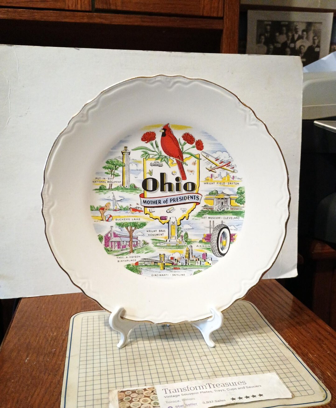 Vintage Ohio Souvenir State Plate Ohio Souvenir Landmarks Decorative ...
