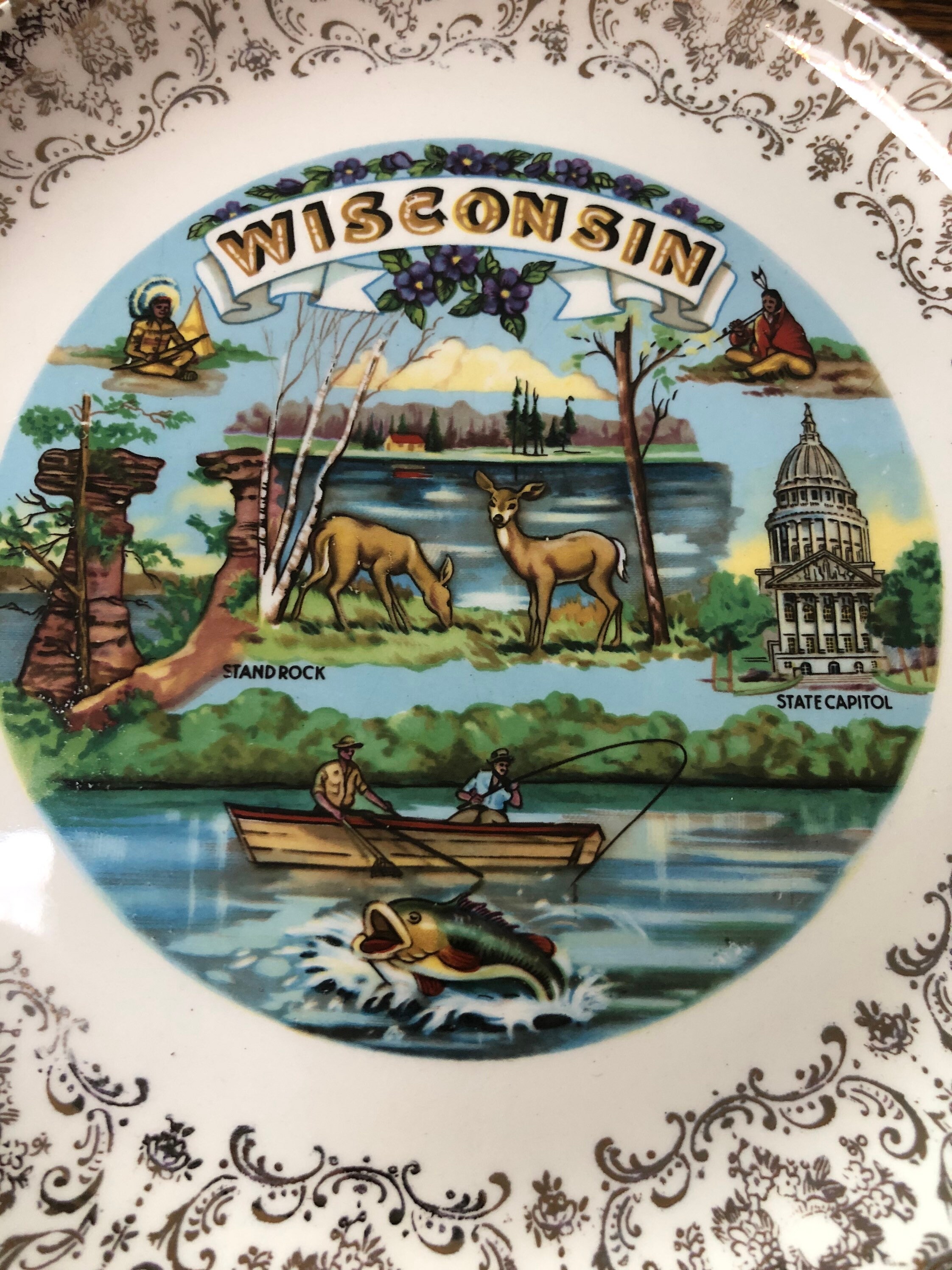Vintage Wisconsin Souvenir State Plate Wisconsin Landmarks WI | Etsy