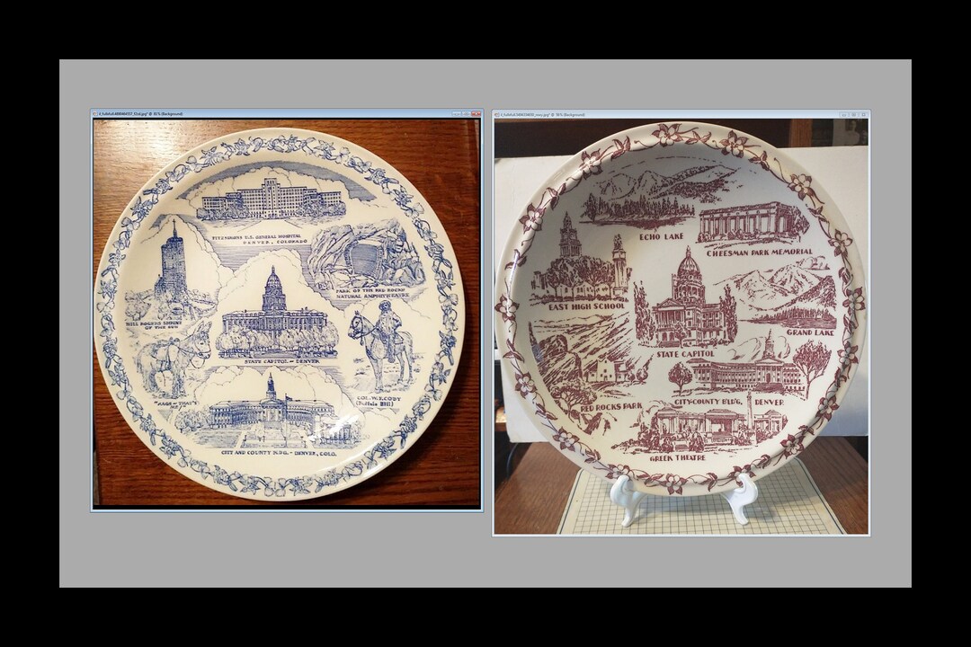 Vintage Denver Colorado Souvenir Plate Landmarks Vernon Kilns ...