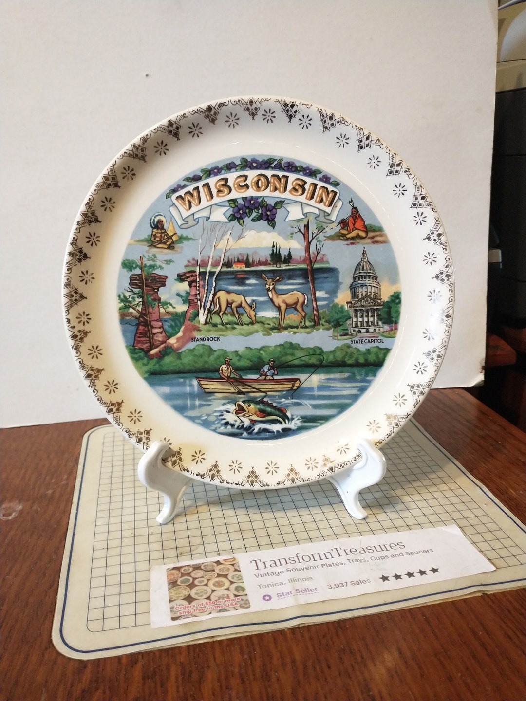 Vintage Wisconsin Souvenir State Plate Small Wisconsin Landmarks WI ...