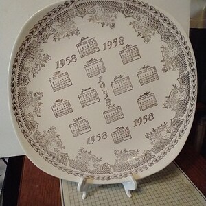 1957-1958 Calendar Plates Retro Wall Decor Gift Decorative Collector - Etsy