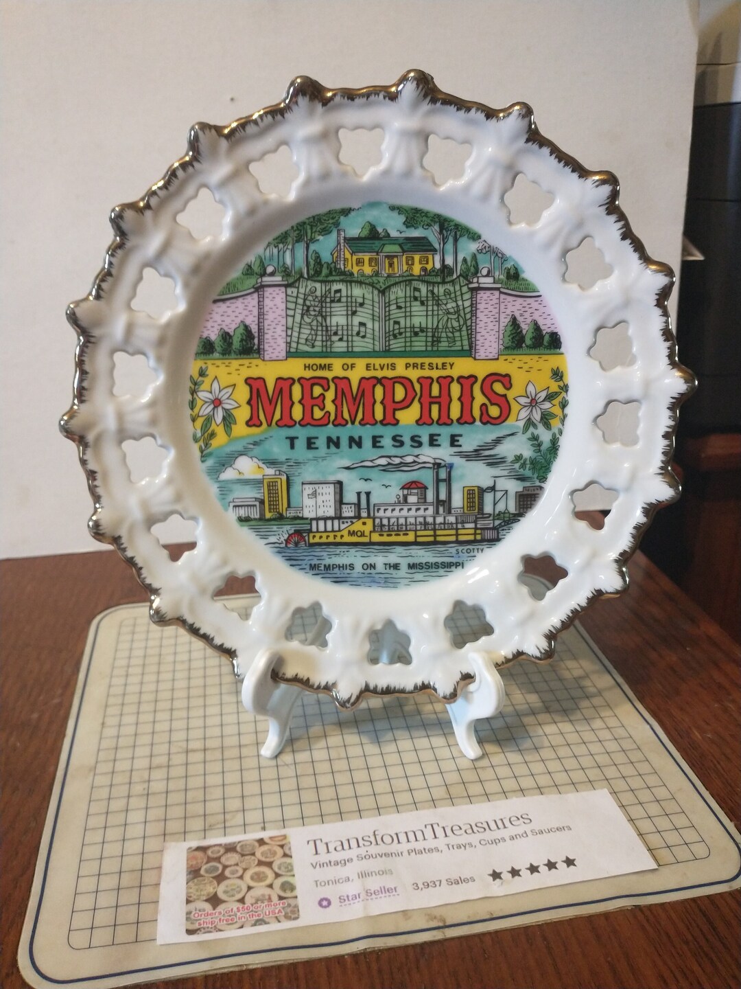Vintage Memphis Tennessee Souvenir Plate Graceland Decorative Collector ...