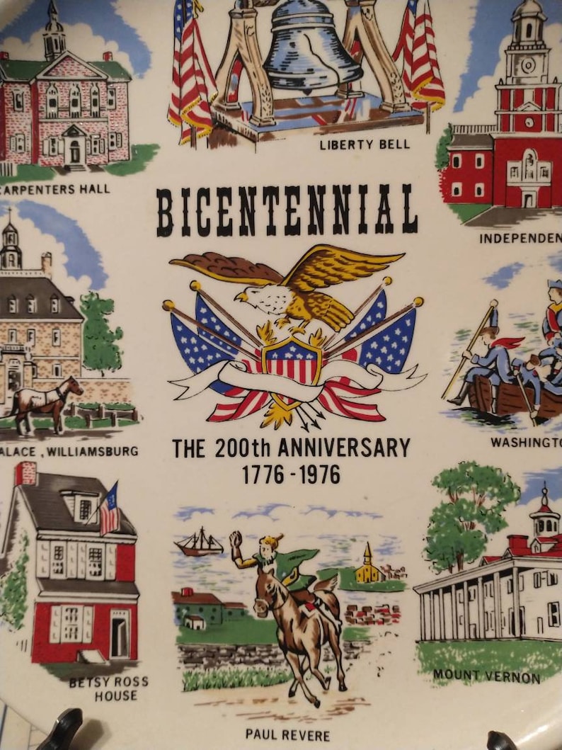 Vintage Bicentennial 200th Anniversary 1776-1976 Plate Decorative ...