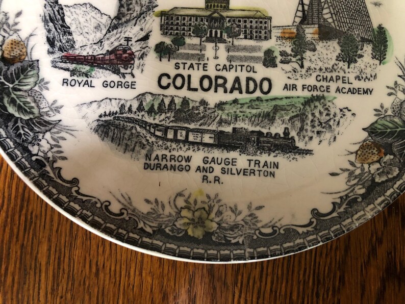 Vintage Colorado Souvenir State Plate Colorado Landmarks - Etsy