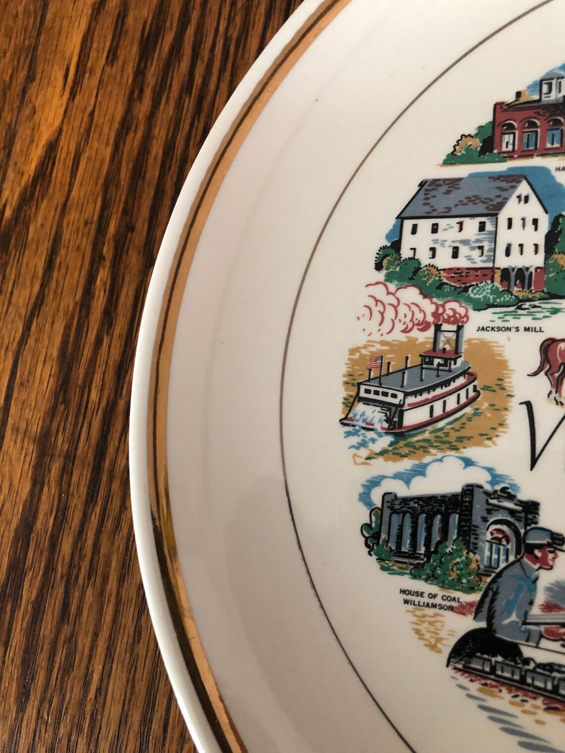 Vintage West Virginia Souvenir State Plate WV Landmarks Travel | Etsy