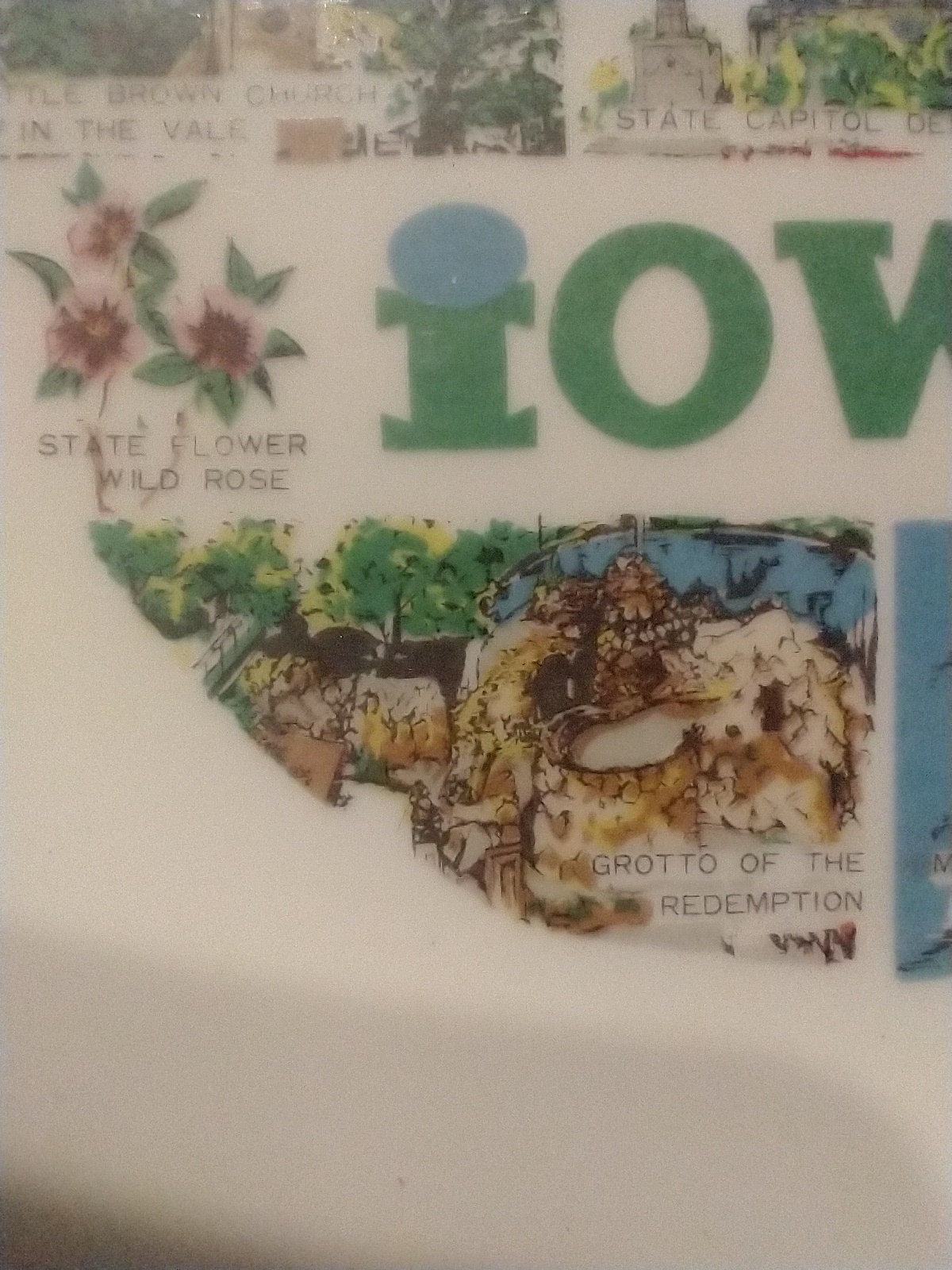 Vintage Iowa Souvenir State Plate Landmarks IA Decorative Collector ...