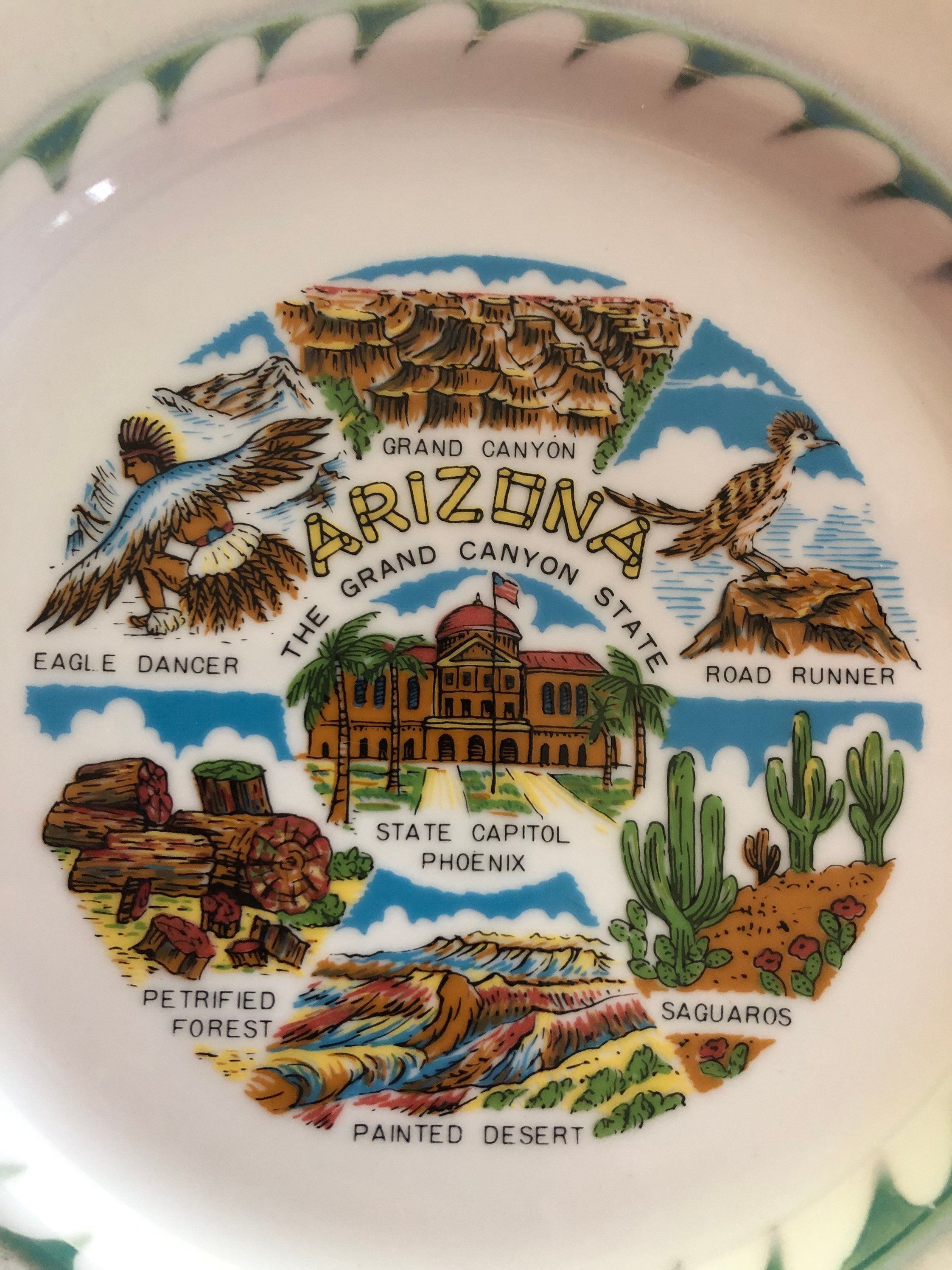 Vintage Arizona Souvenir State Plate Arizona Landmarks | Etsy
