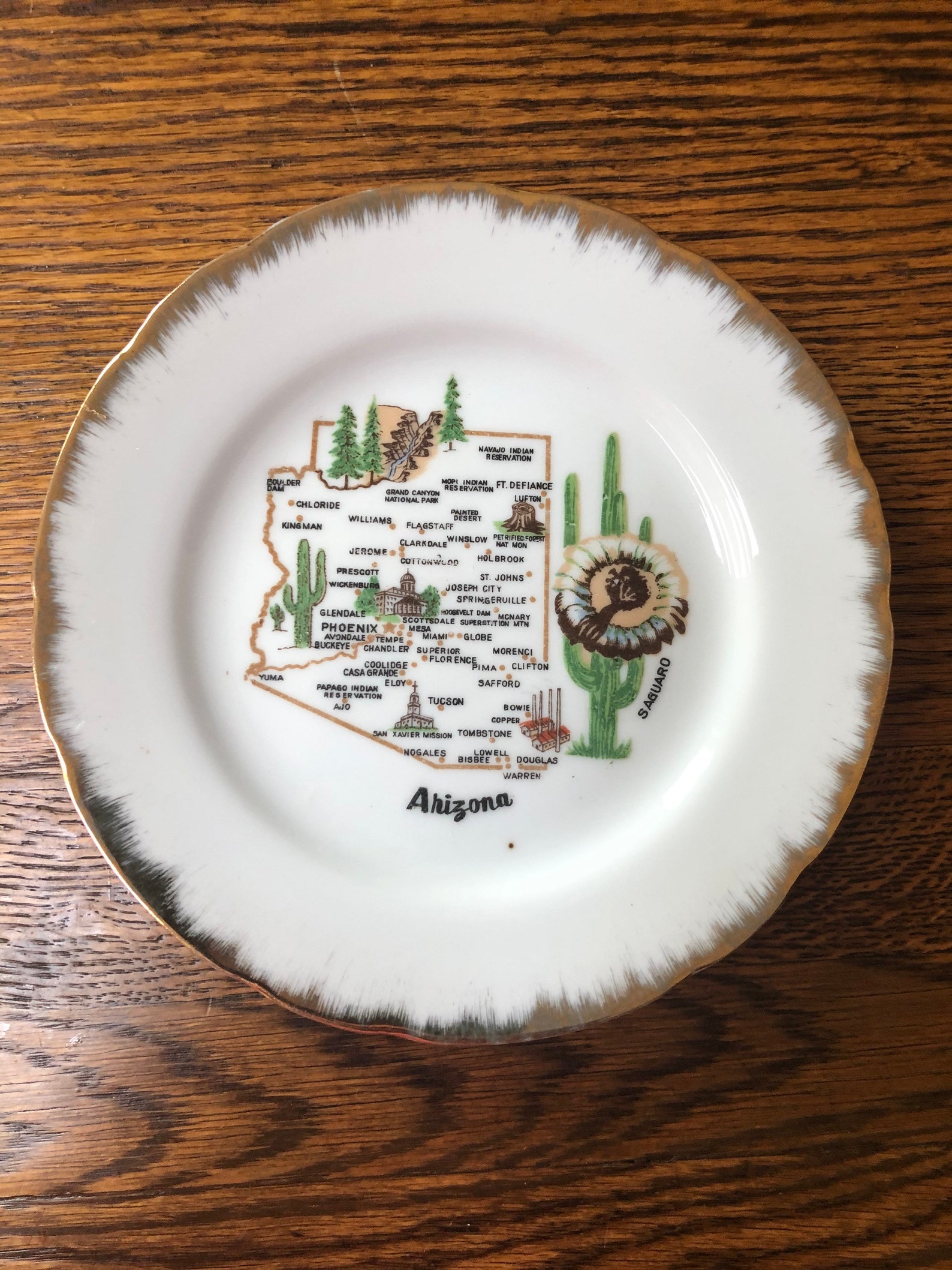 Vintage Arizona Souvenir State Plate Arizona Cities Small - Etsy