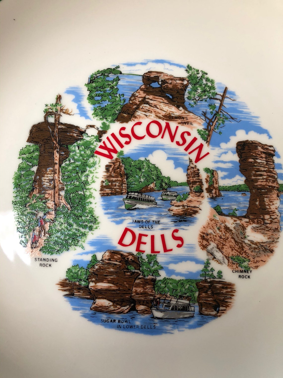 Vintage Wisconsin Dells WI Plaque souvenir Repères Grand - Etsy France