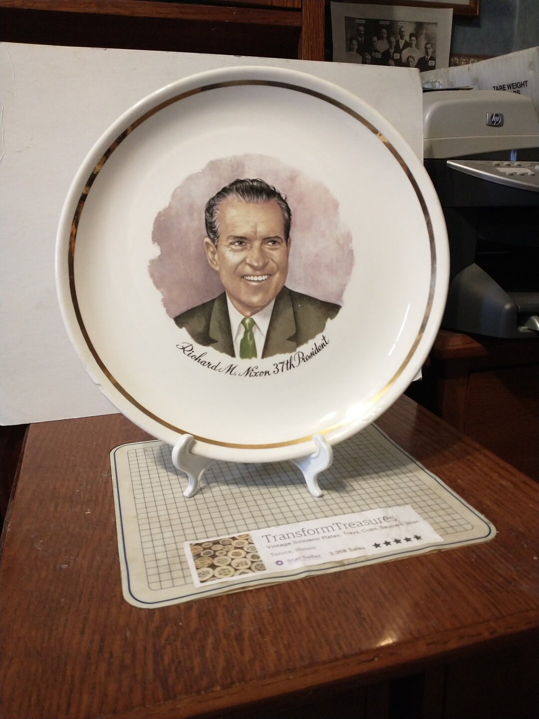 Vintage President Richard M Nixon Portrait Plate Decorative Collector ...
