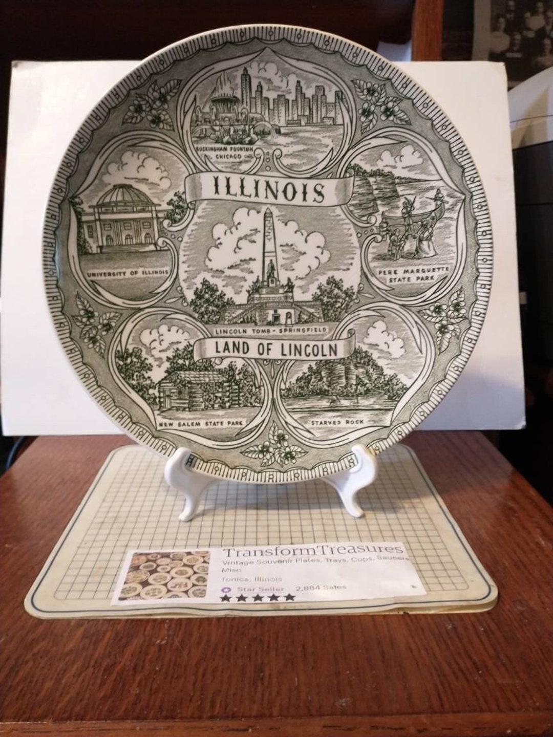 Vintage Illinois Souvenir State Plate Landmarks Decorative - Etsy