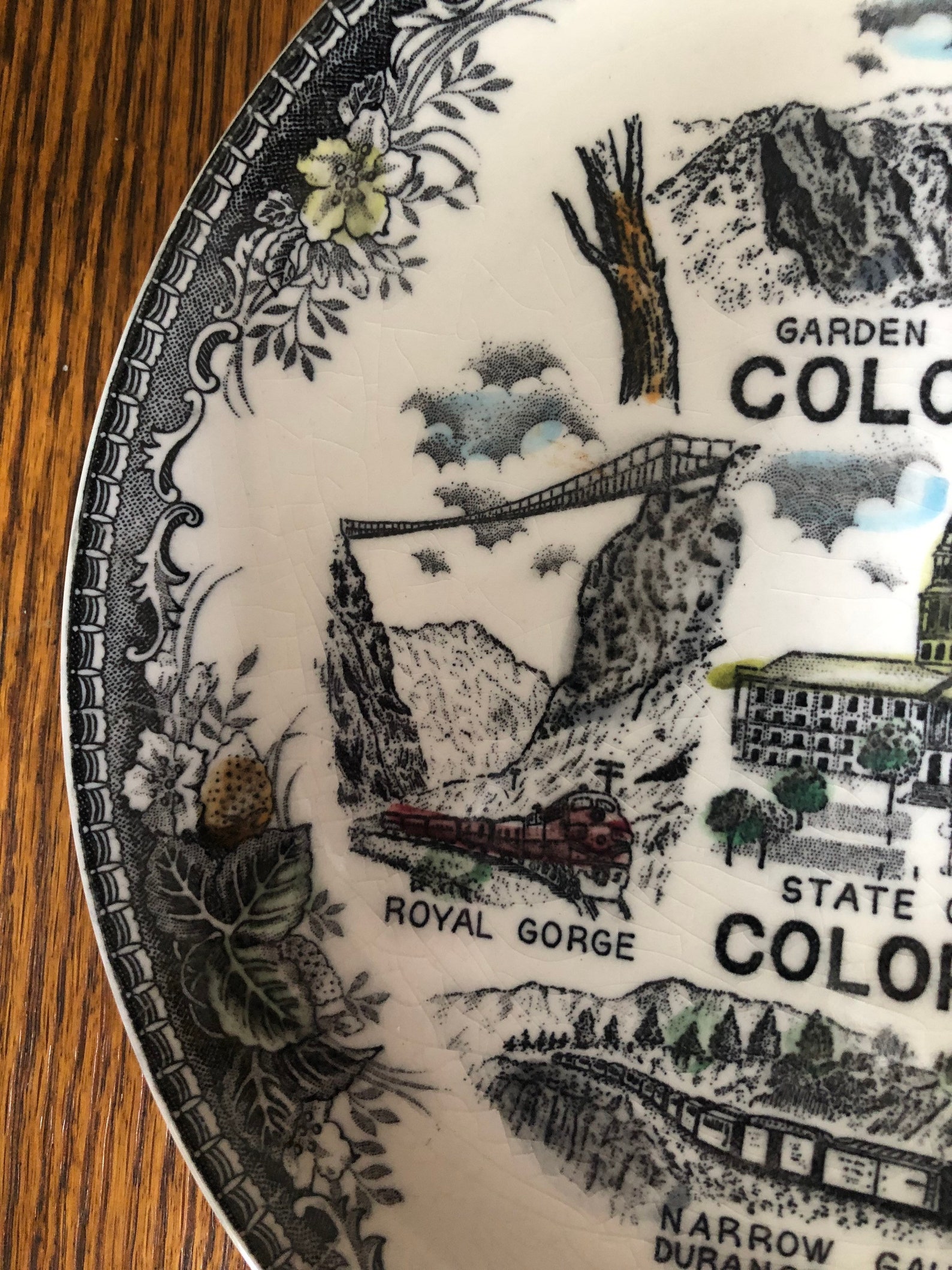 Vintage Colorado Souvenir State Plate Colorado Landmarks Decorative ...