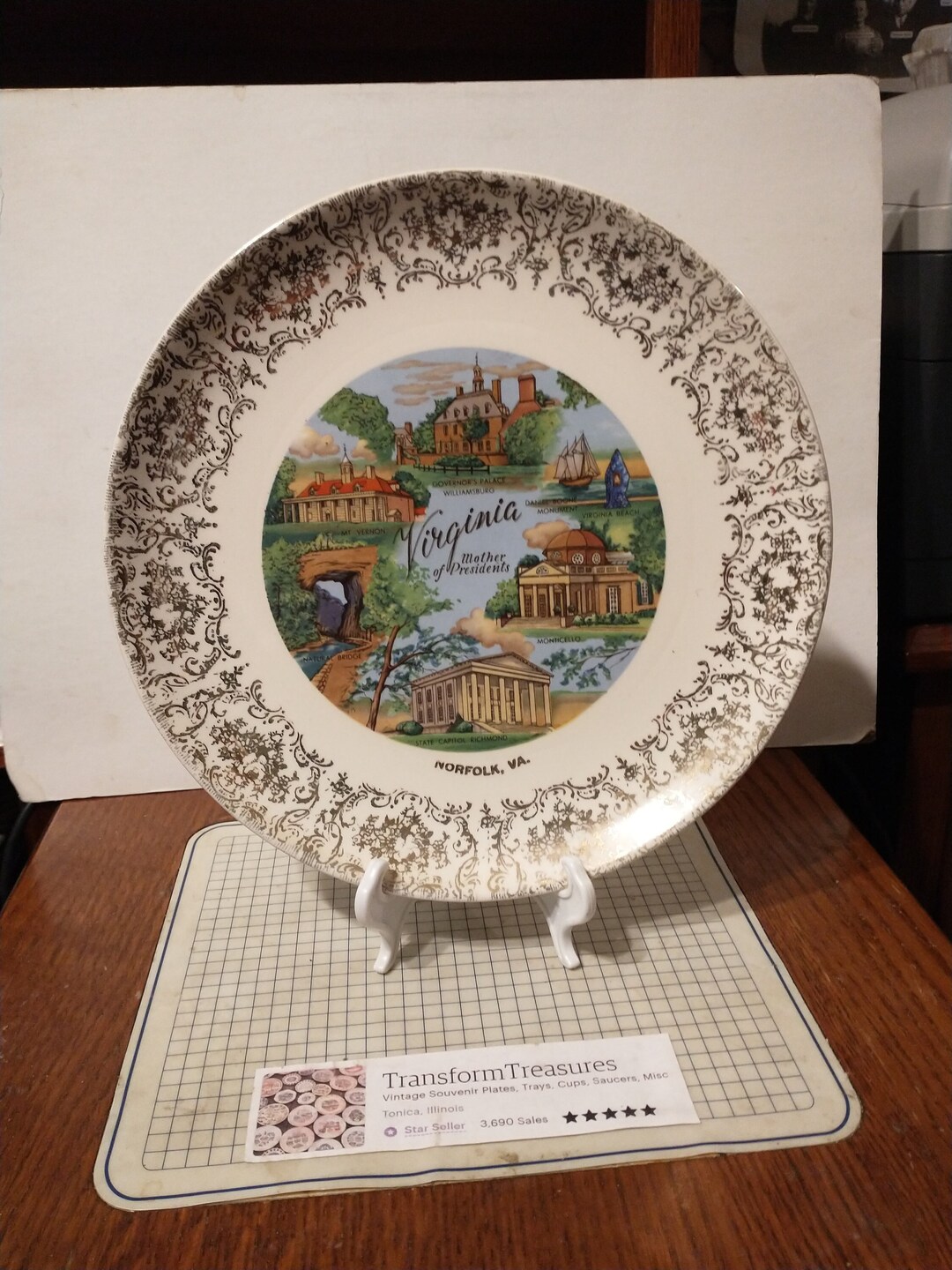 Vintage Virginia Mother of Presidents Souvenir State Plate Landmarks ...